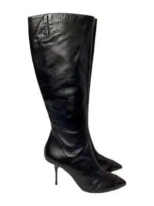 GIUSEPPE ZANOTTI Leather Knee-high Stiletto Boots - Black