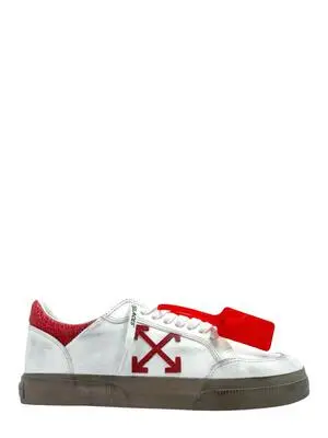 Off-White Arrow Textured Leather Sneakers - White