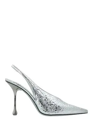 JIMMY CHOO Isa Pointed Toe Slingback Pumps - Silver