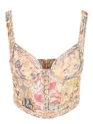 Zimmermann Rebellion Corded Bustier Top - Neutrals
