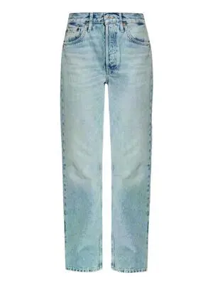 RE/DONE Star-patch Straight Leg Jeans - Blue