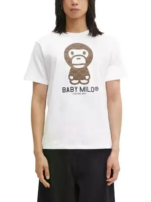 A BATHING APE College Monogram Baby Milo Graphic-print T-shirt - White