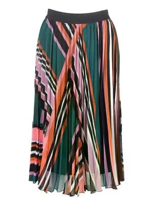 Ba&sh Printed Pleated Midi Skirt - Pink