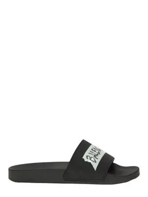 Balenciaga Logo Pool Slide - Black