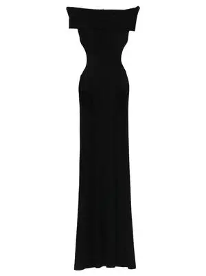 COWBOYS OF HABIT Off-shoulder Cutout Maxi Dress - Black