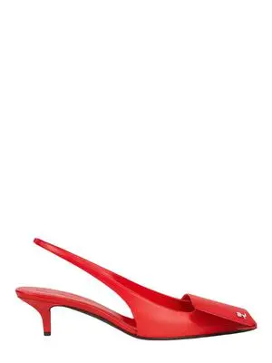 COURREGES Leather Sling-back Pumps - Red