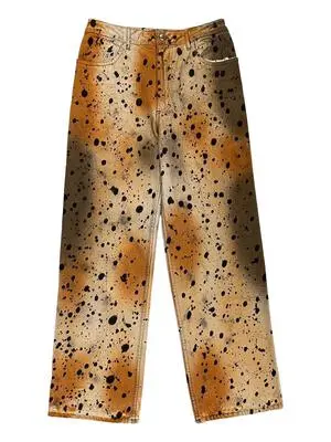 Eckhaus Latta Abstract Cheetah Wide-leg Jeans - Multicolor