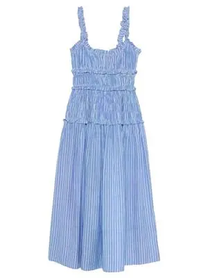 DÔEN Marianne Striped Midi Dress - Blue