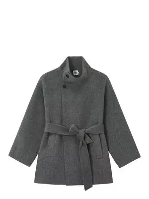 B+AB Double-breasted Belted Coat - Grey