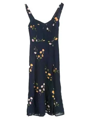 REFORMATION Floral-print Midi Dress - Blue