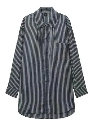 Y’s Striped Chest-pocket Shirt - Grey