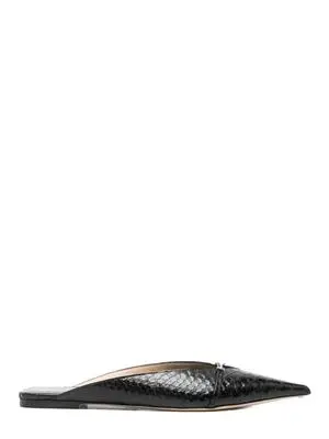 TOM FORD Python-effect Pointed-toe Mules - Black