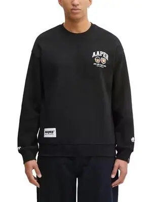AAPE BY *A BATHING APE® Graphic-print Crew-neck Sweatshirt - Black