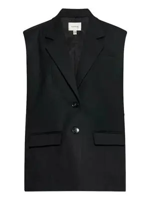 GESTUZ Buttoned Sleeveless Jacket - Black