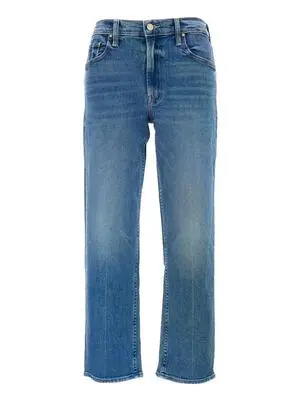 MOTHER The Newbie Ankle High-rise Straight-leg Jeans - Blue