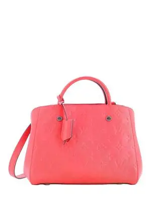 LOUIS VUITTON Montaigne Bb Satchel Monogram Empreinte Leather - Red