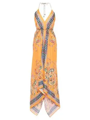 Etro Paisley V-neck Midi Dress - Orange