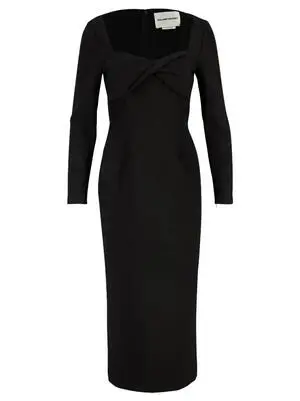 Roland Mouret Twist-detail Long-sleeve Dress - Black