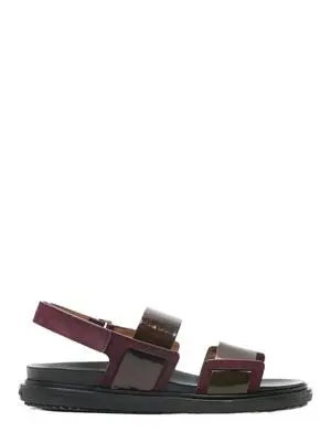 Marni Strap Leather Sandals - Brown