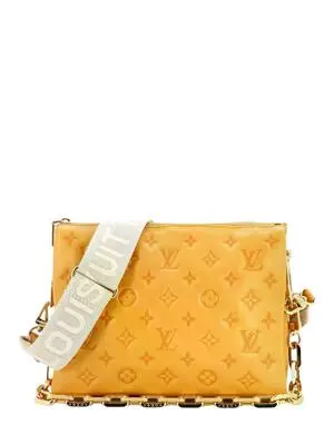 LOUIS VUITTON Coussin Pm Crossbody Bag Monogram Embossed Lambskin - Yellow