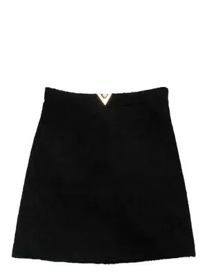 Valentino Garavani Triangle-detail Mini Skirt - Black