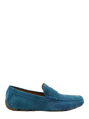SALVATORE FERRAGAMO Metal Trim Flat Loafers
