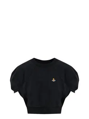 VIVIENNE WESTWOOD Puff-sleeve Cropped Top - Black