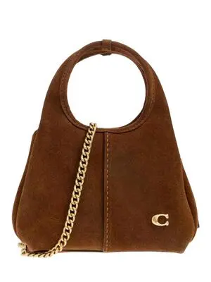COACH Chain Leather Tote Bag - Brown