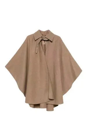 Ermanno Scervino Collared Buckled Cape - Brown