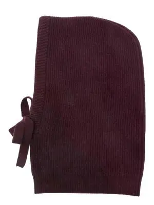 LANEUS Tie-detail Ribbed Balaclava - Brown