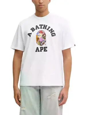 A BATHING APE Multi Logo College Graphic-print T-shirt - White