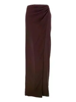 Andamane Phoebe Wrap Midi Skirt - Brown