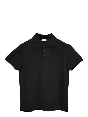 Saint Laurent Logo-embroidered Polo Shirt - Black