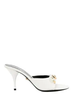 Versace 85mm Flower Detail Sandals - White