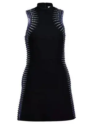 Casablanca Embellished Sleeveless Mini Dress - Black