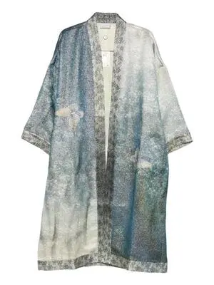 PIERRE-LOUIS MASCIA Floral-print Kimono - Blue