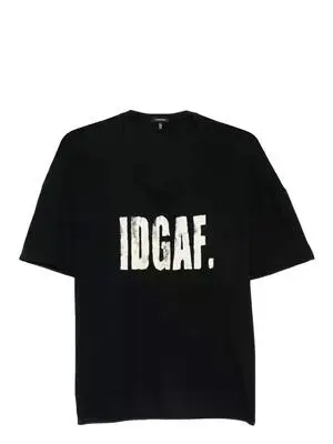 R13 I Don't Give A F Graphic-print T-shirt - Black