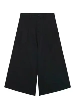 Y’s Patch Pocket Wide Leg Trousers - Black