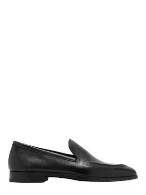 Magnanni Pebbled-leather Loafers - Black