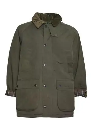Barbour Corduroy-collar Single-breasted Coat - Green