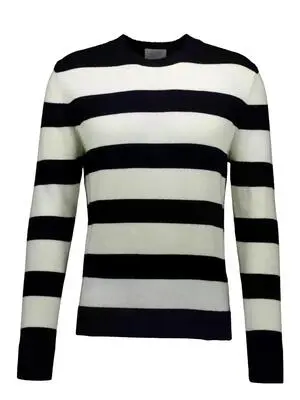 ALLUDE Striped Sweater - White