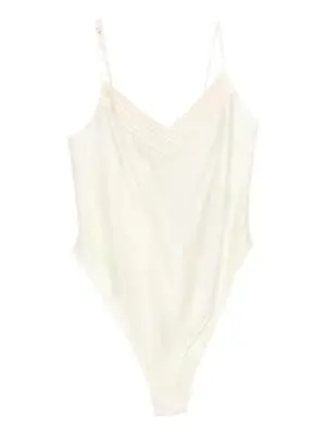 FORTE_FORTE V-neck Bodysuit - Neutrals