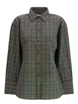 RÓHE Shaped Checkered Shirt - Black