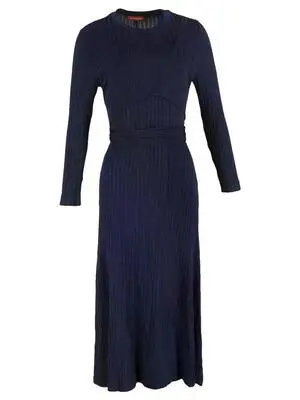 Altuzarra Masika Ribbed Tie Midi Dress - Blue