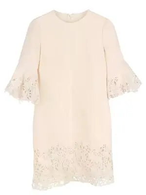 Valentino Garavani Lace-detail Paneled Midi Dress - Neutrals