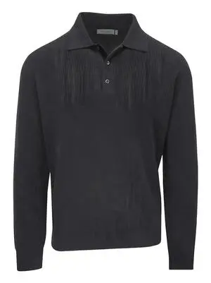 Canali Long-sleeve Buttoned Polo Shirt - Grey