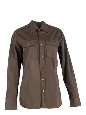 TOM FORD Twill Buttoned Shirt - Brown