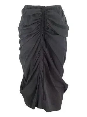 Yohji Yamamoto Gathered Midi Skirt - Black