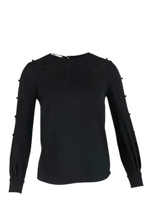 Oscar De La Renta Long-sleeve Bateau Blouse - Black