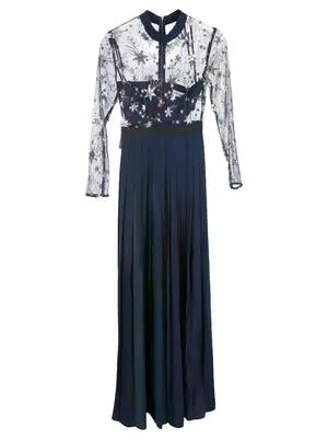 SELF-PORTRAIT Embellished Maxi Dress - Blue